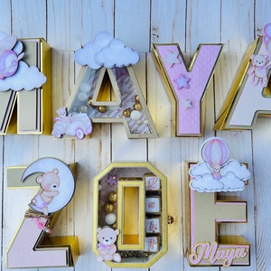 Teddy Bear Theme 3D Letters, Custom Party Decor - Etsy
