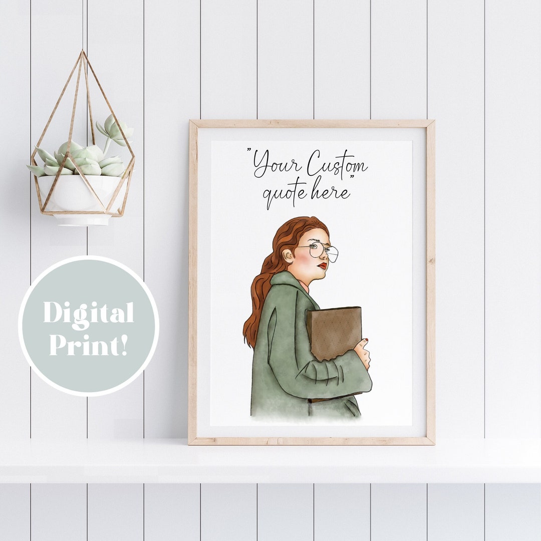 Custom Wall Art Quote Illustration Print Book Lover Personalized Quote ...