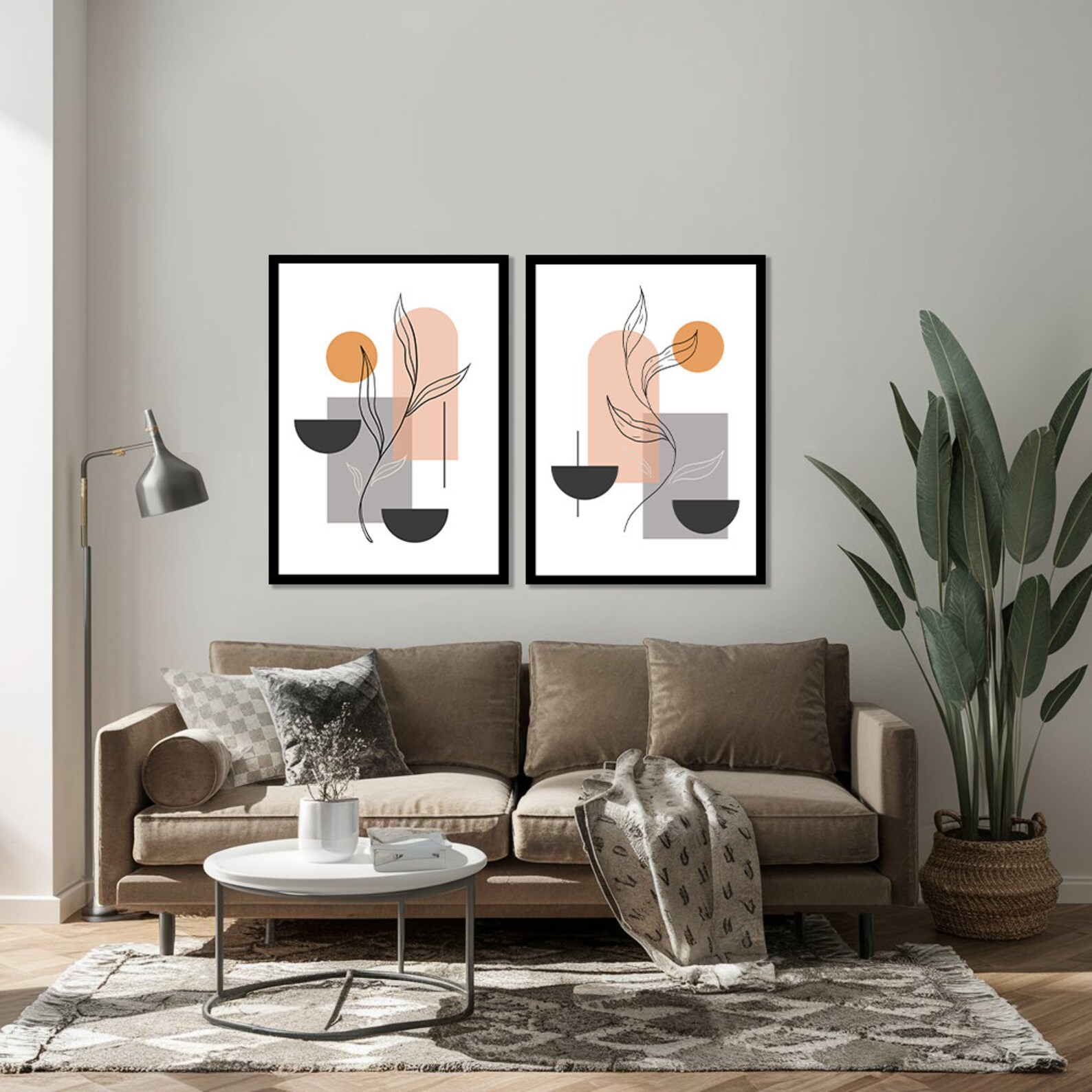 Modern Oriental Interior Wall Frames set of Three - Etsy