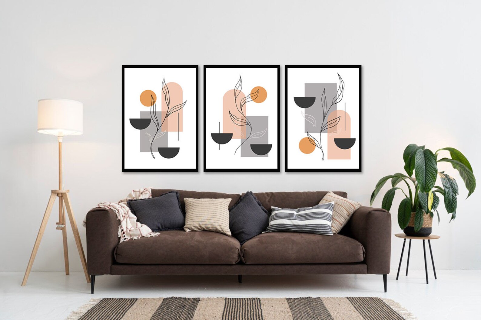 Modern Oriental Interior Wall Frames set of Three - Etsy