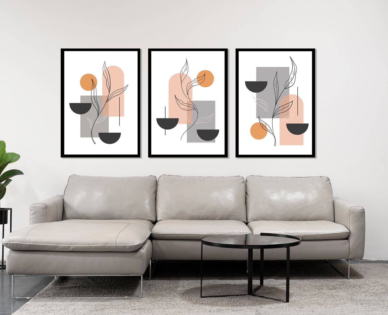 Modern Oriental Interior Wall Frames set of Three - Etsy