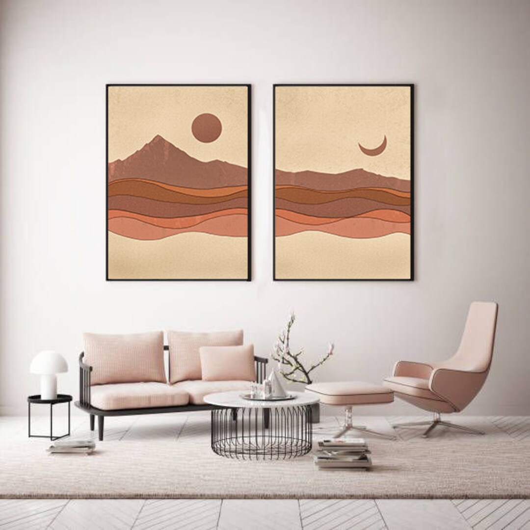 Modern Bohemian Interior Wall Frames set of Two - Etsy