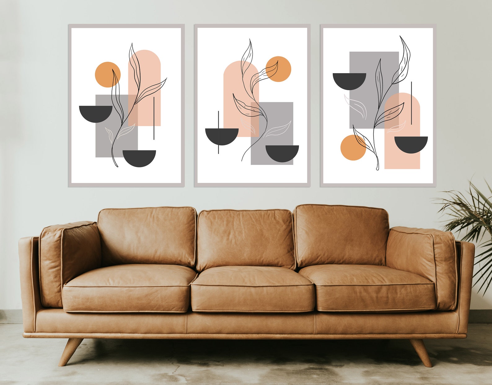 Modern Oriental Interior Wall Frames set of Three - Etsy