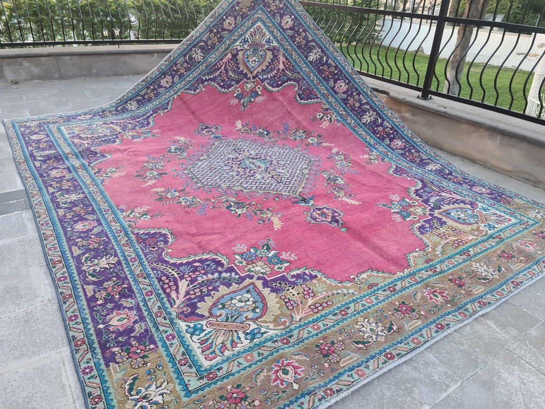 Vintage Turkish Rug - 10x12.5 Feet Rug - Antique Rug - Rug for Living ...