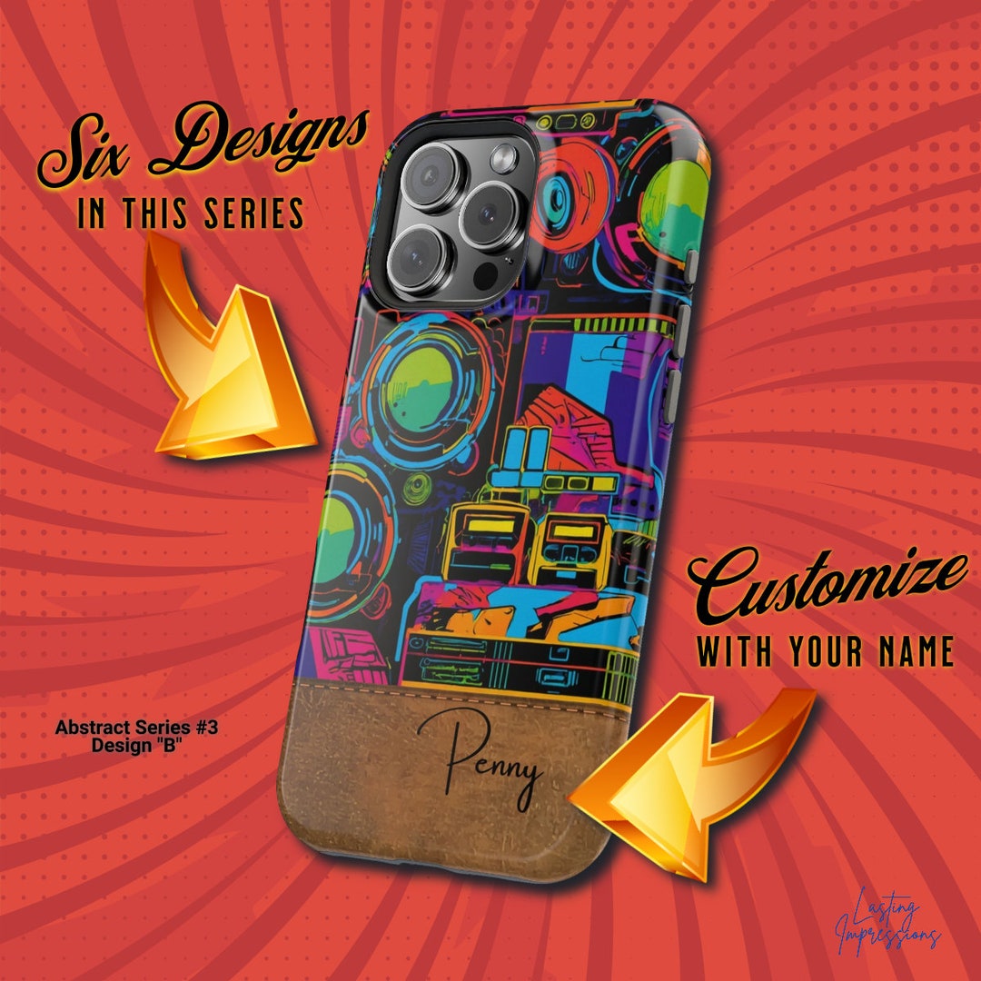 Magsafe Personalized Retro 80s Phone Case Vibrant Boombox Speaker ...
