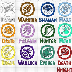 Wow Class Decals | 4 Inch Icon Size | Permanent Vinyl | World of ...