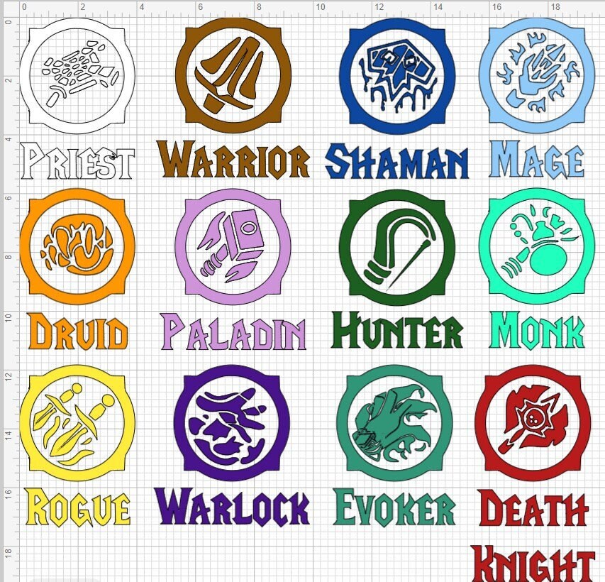 Wow Class Decals | 4 Inch Icon Size | Permanent Vinyl | World of ...