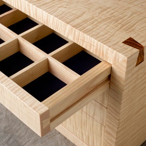 Large Jewelry Box--curly Sugar Maple, Rosewood Jewelry Box - Etsy