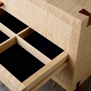 Large Jewelry Box--curly Sugar Maple, Rosewood Jewelry Box - Etsy