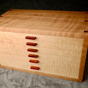 Large Jewelry Box, Curly Cherry, Curly Sugar Maple & Rosewood Jewelry ...