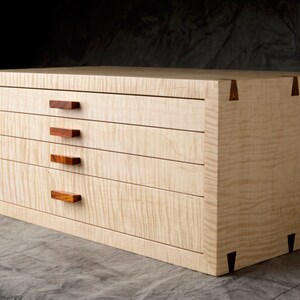 Large Jewelry Box--curly Sugar Maple, Rosewood Jewelry Box - Etsy