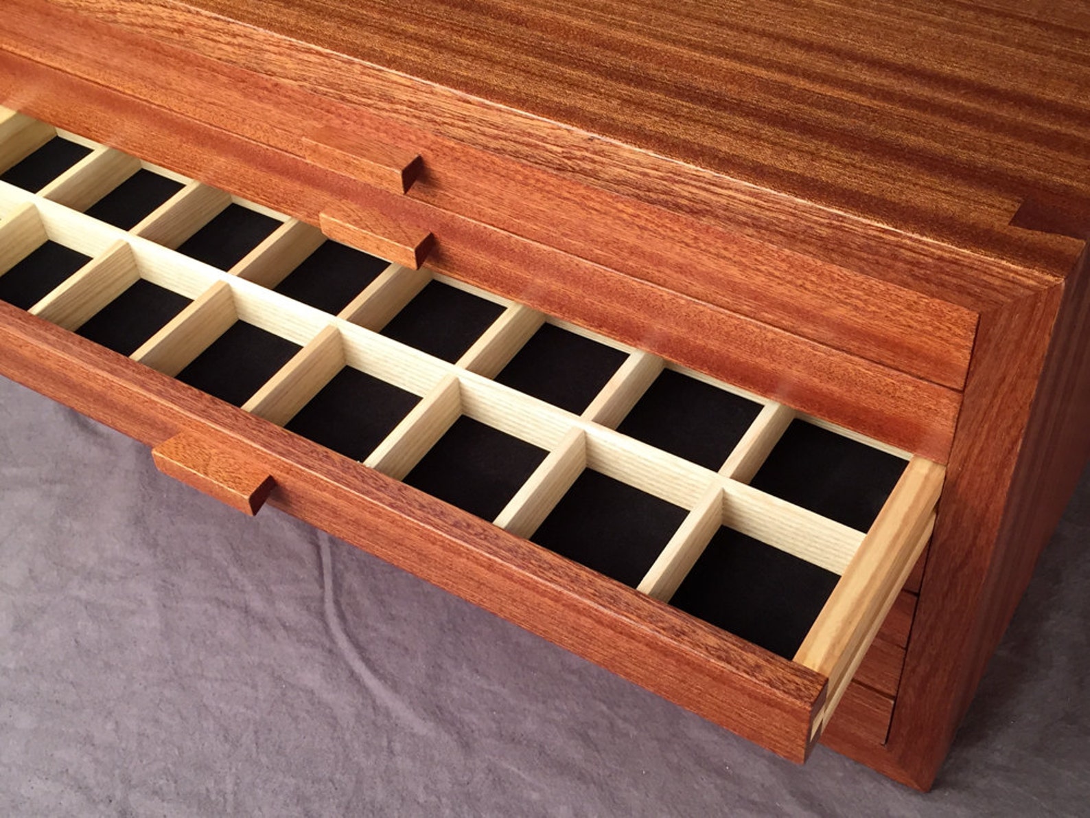 Large Sapele Mahogany Jewelry Box: Handmade Hardwood Chest - Etsy