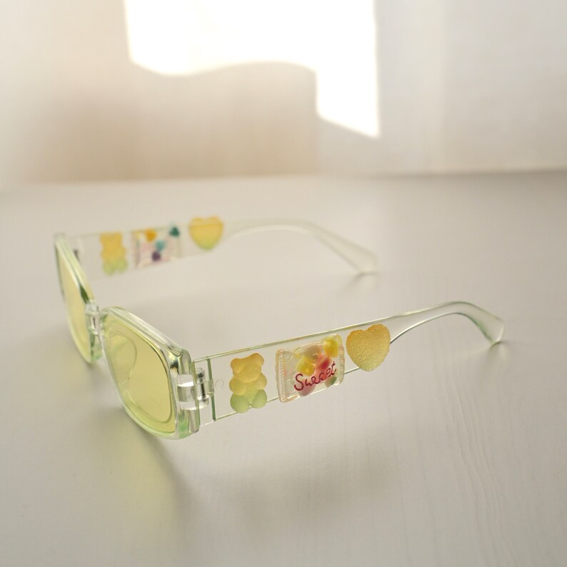Green Gummy Sunglasses Y2k Handmade Unique - Etsy