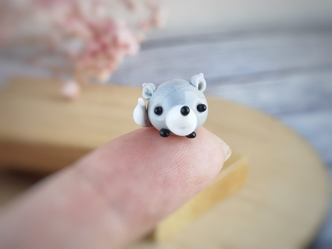Tiny Glass Animals Miniature Wolf Figurine Wolf Decor Wolf Gifts Wolf ...