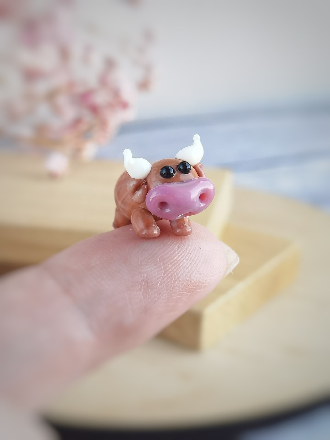 GLASS FIGURINES Miniature Cow Figurine Cow Decor Cow Gifts Cow ...
