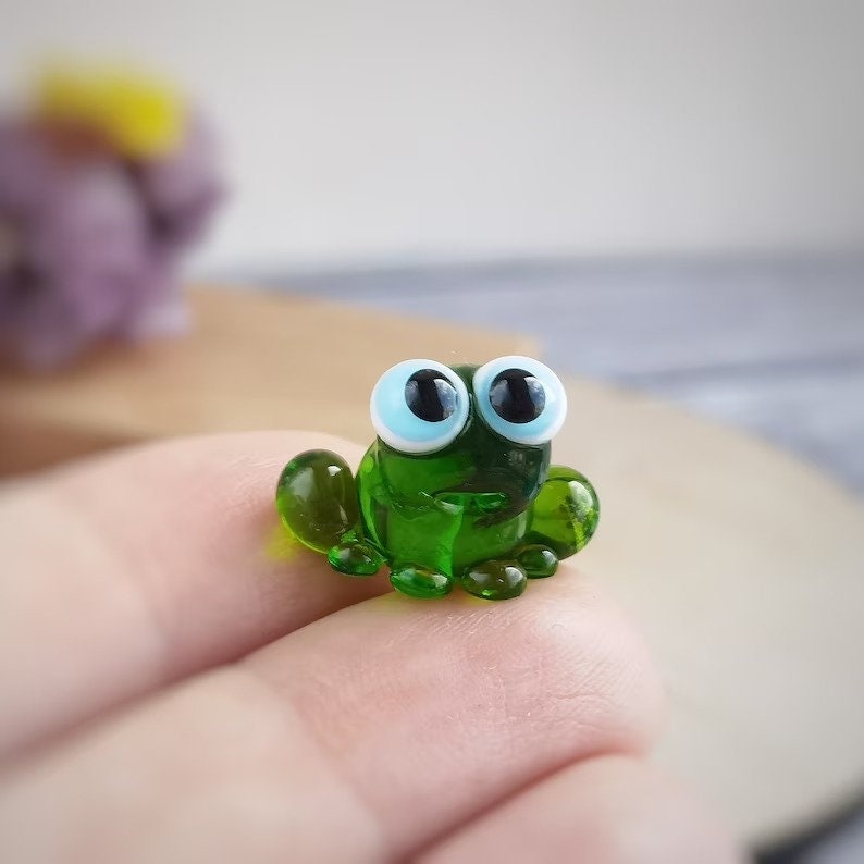 Glass Frog Gifts Tiny Glass Animals Frog Figurines Miniature Frog Decor ...