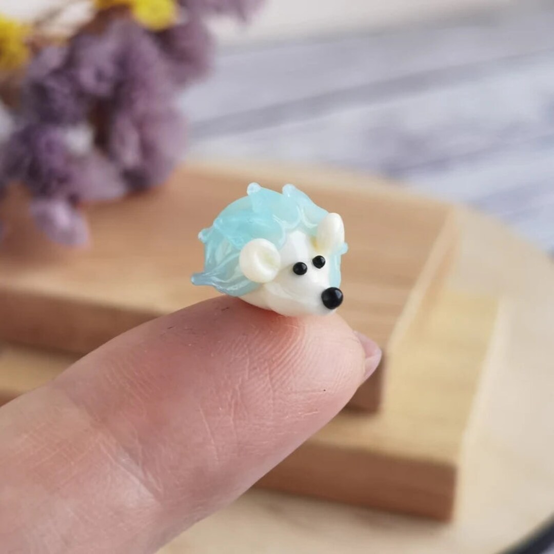 Tiny Glass Animals Hedgehog Figurines Miniature Hedgehog Decor Hedgehog ...