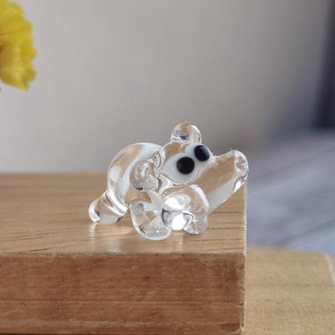 Glass Hippo Glass Figurines Tiny Glass Animals Miniature Hippo Figurine ...