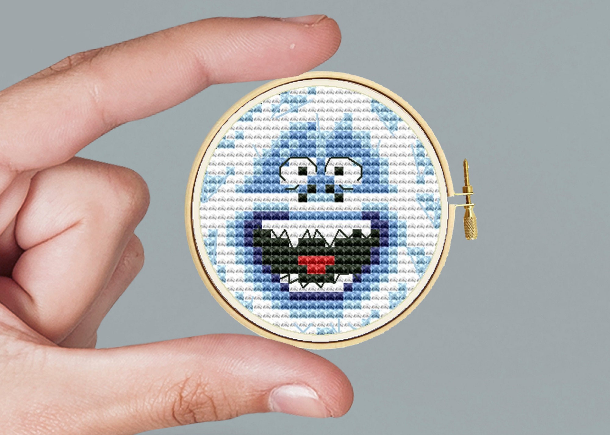 CROSS STITCH PATTERN Abominable Snowman Vintage Christmas Ornament Yeti ...