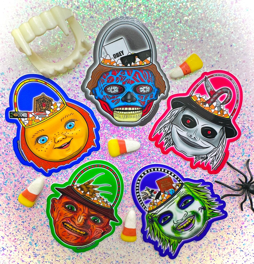 Horror Halloween Candy Pail Series 2 High Quality Vinyl Stickers - Etsy