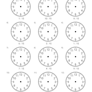 Learn to Tell Time Printable - Etsy