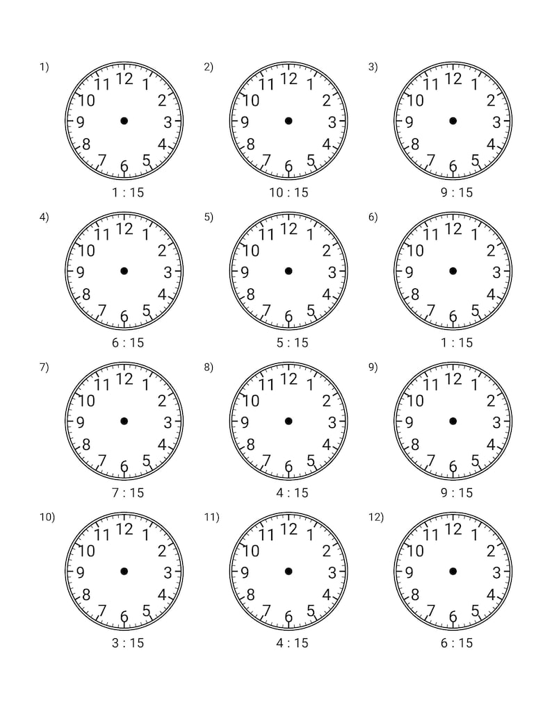 Learn to Tell Time Printable - Etsy