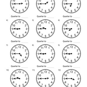 Learn to Tell Time Printable - Etsy
