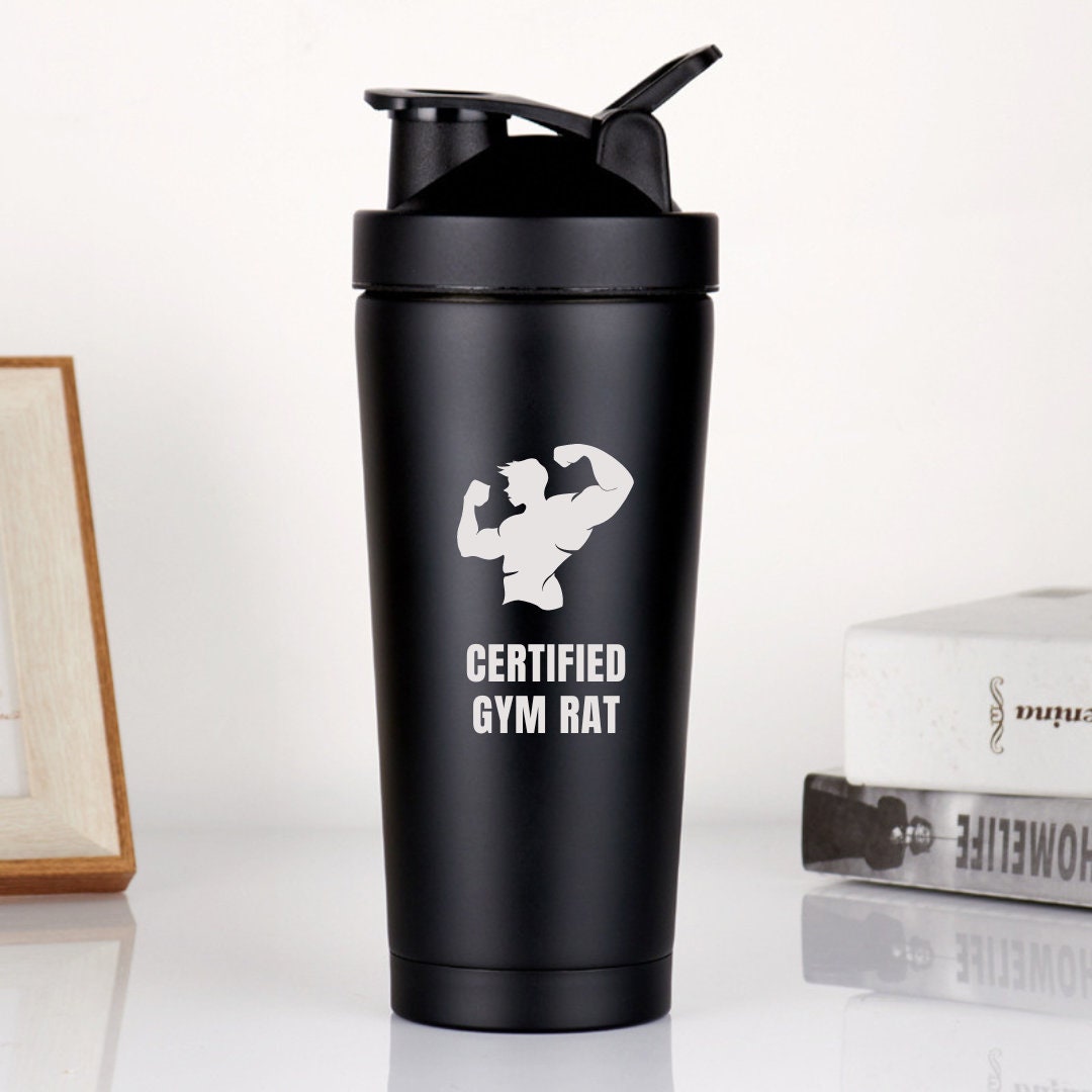 Certified Gym Rat Custom Protein Shaker Bottle | Custom Name Engraved ...