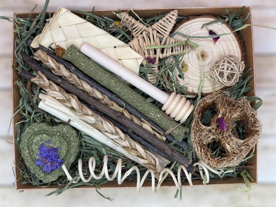 Herbal Hay Forage Box - All Natural - Enrichment for Rabbits ...