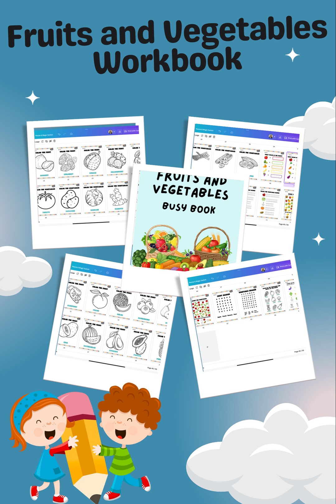 Fruits and Vegetables Busy Book - Etsy