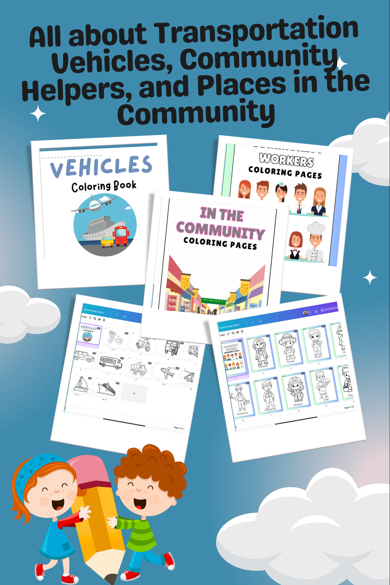 Community Helpers, Vehicles, and Places in the Community - Etsy