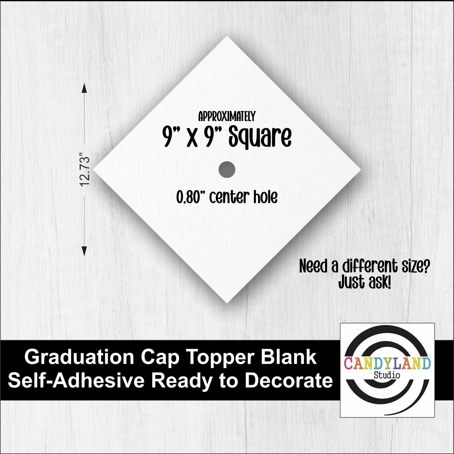 Blank Graduation Cap Toppers DIY Decorate Yourself | White Black Lined ...