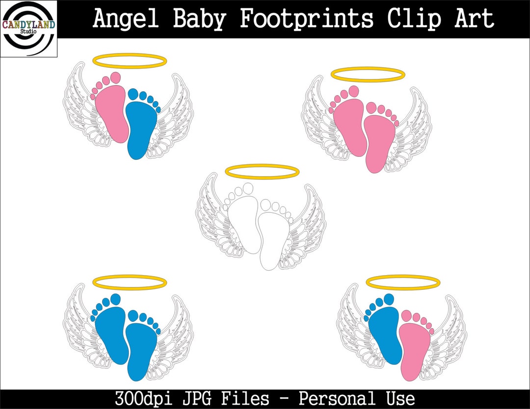 DIGITAL DOWNLOAD Angel Baby Footprints JPG Pregnancy Infant Loss ...