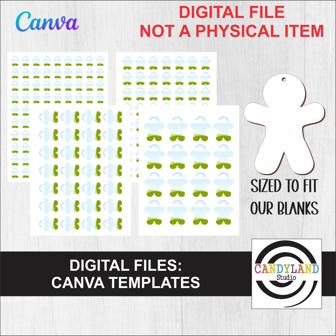 Gingerbread Man Earrings Canva Frame Template DIGITAL FILE for - Etsy