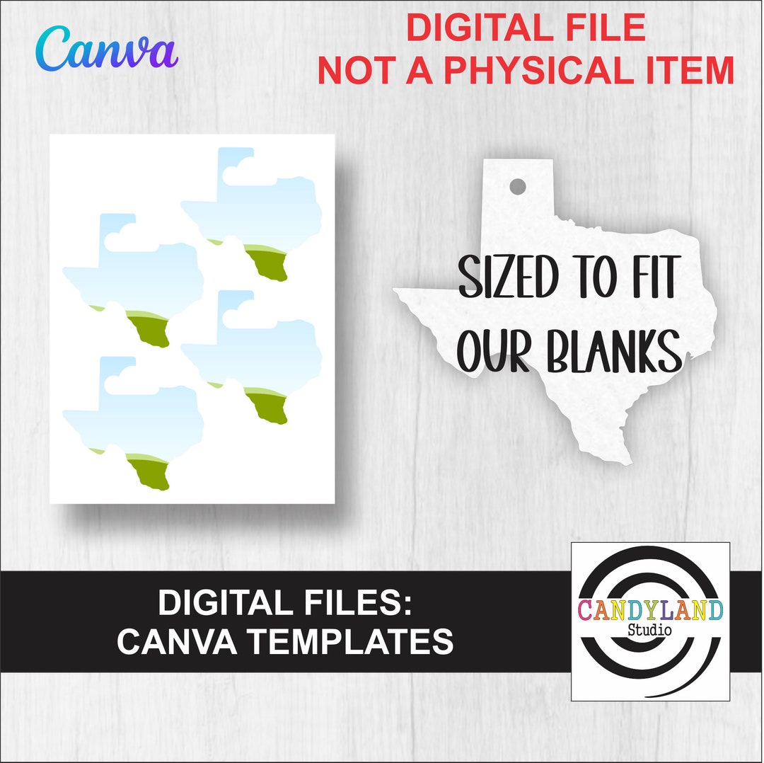 Texas State Shape Canva Frame Template DIGITAL FILE for Felt - Etsy