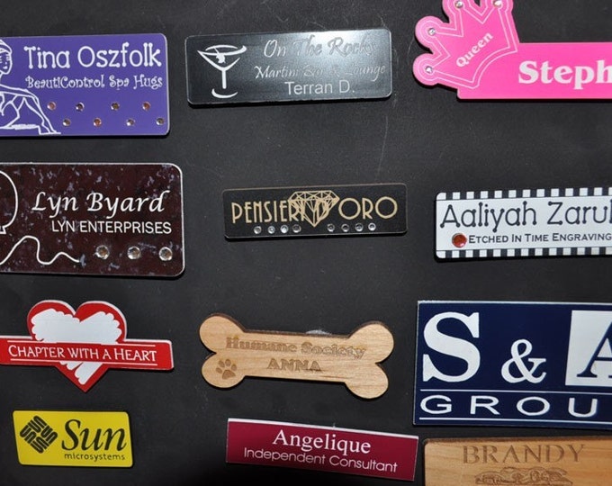 Premium Magnetic Custom Name Tag With Rhinestones - Etsy