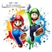 5 Super Mario Splash and Watercolor Png Sublimation | Videogame Mario ...