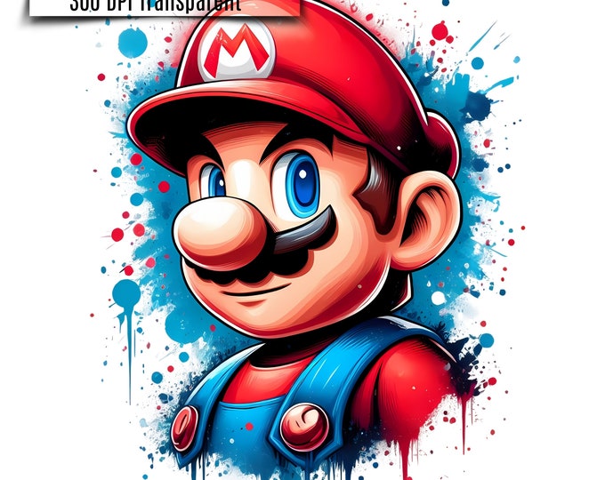 Super Mario Watercolor Splash PNG: Clipart Digital Download - Etsy Canada