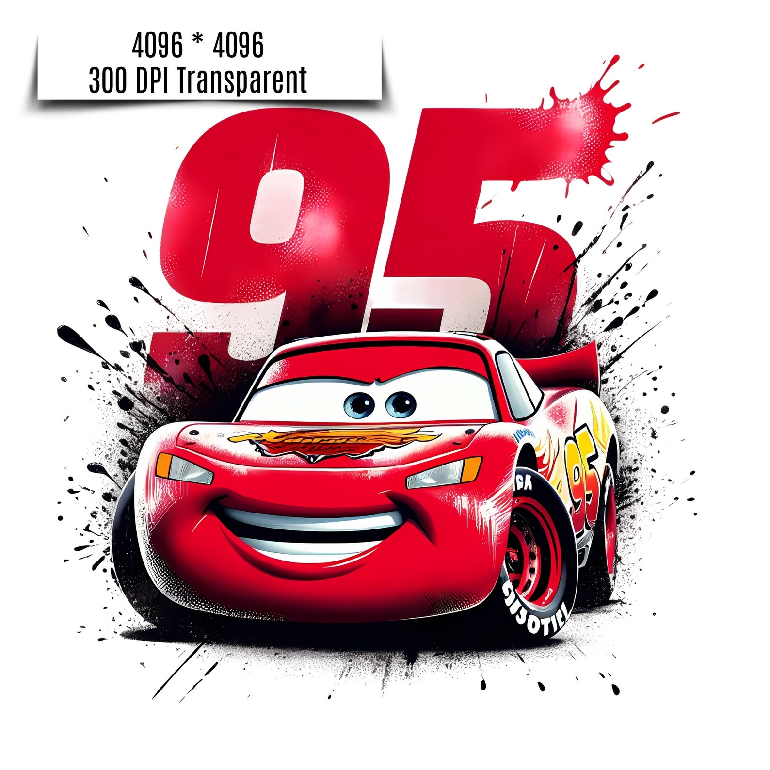 5 Lightning Mcqueen Splash and Watercolor Png Sublimation | Cartoon ...