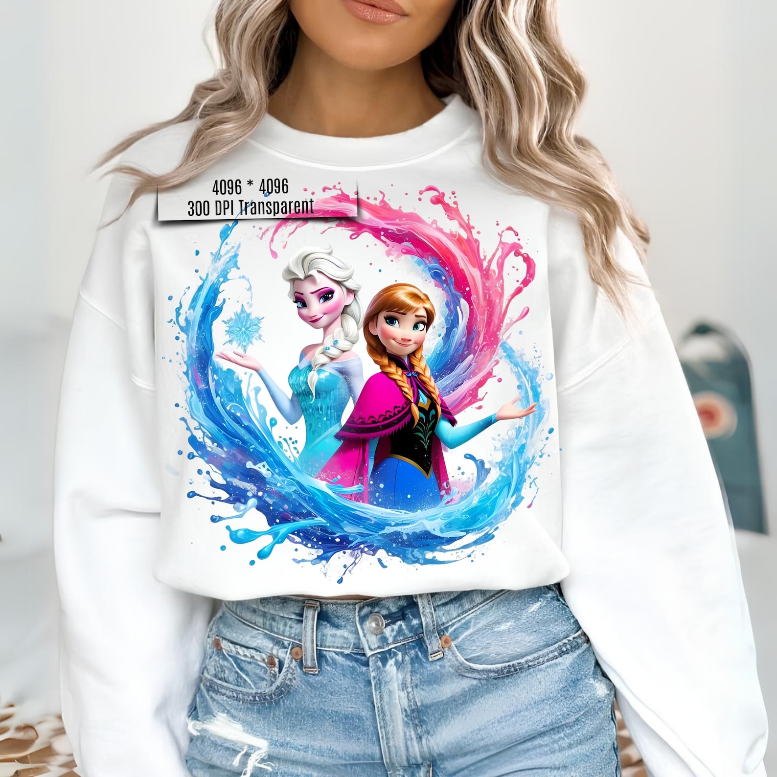 5 Frozen Princess Splash and Watercolor Png Sublimation Design | Frozen ...