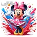 5 Minnie Mouse Splash and Watercolor Png Sublimation | Cartoon ...