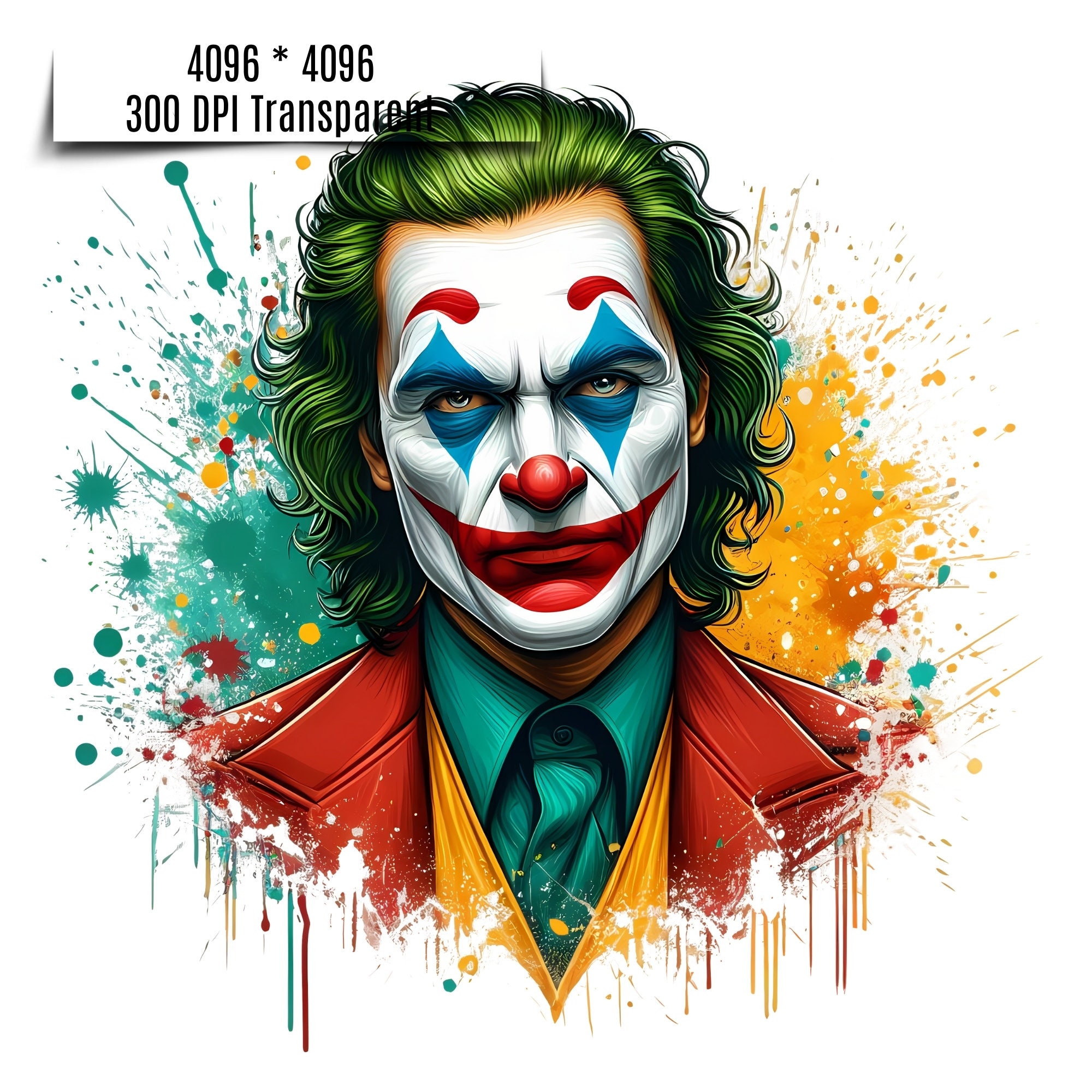 Joker Splash Watercolor PNG | Digital Art, Silhouette Design (digital ...