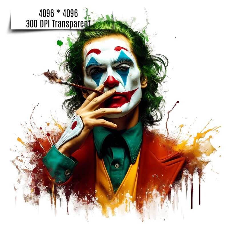 Joker Splash Watercolor PNG | Digital Art, Silhouette Design (digital ...