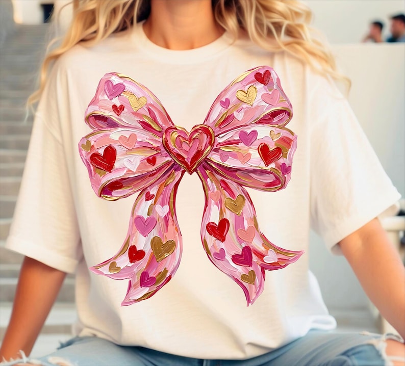 Coquette Bow Heart Png, Valentine Heart Bow Png, Cute Valentine Bow Png ...