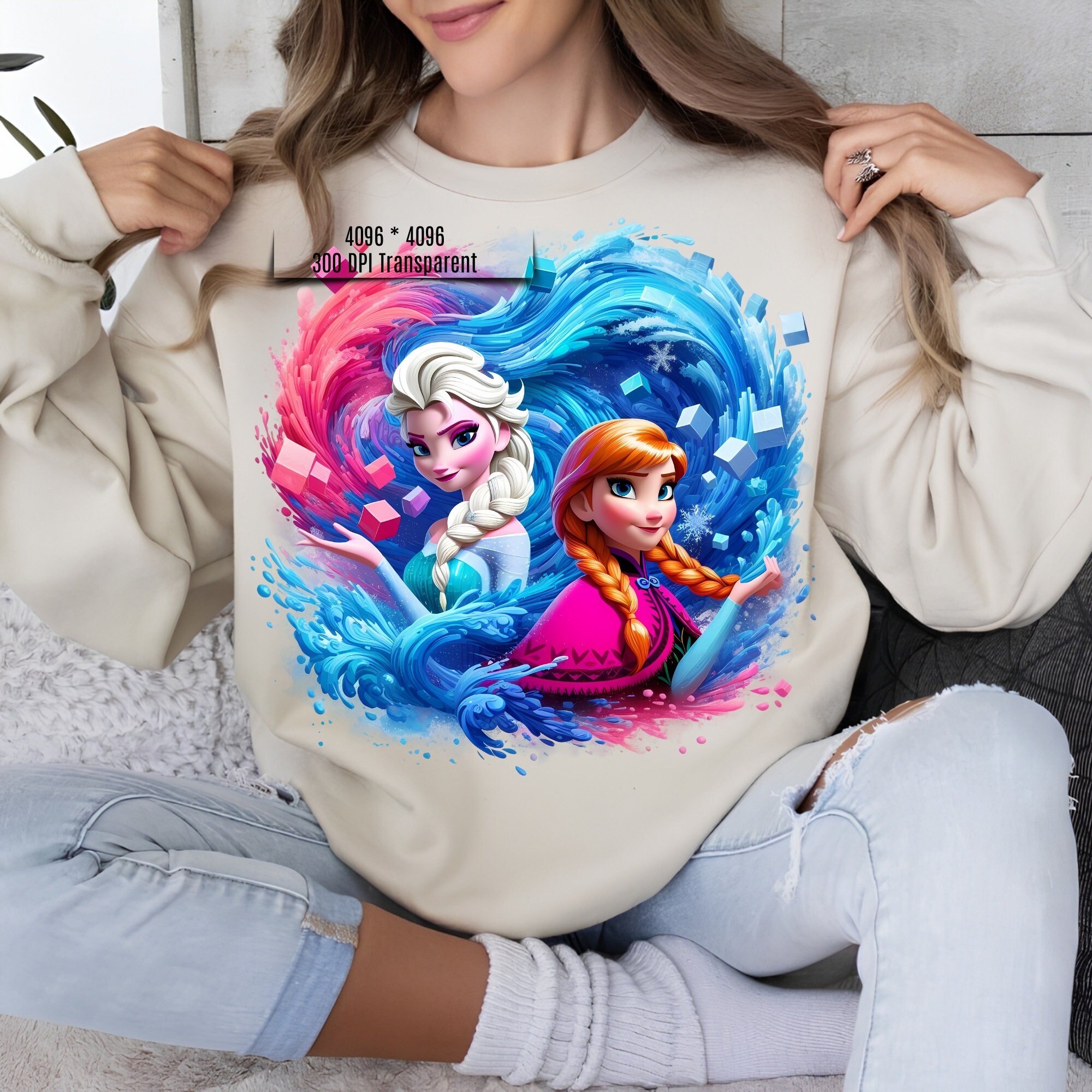 Frozen Princess Splash Watercolor PNG | Sublimation Design (digital ...