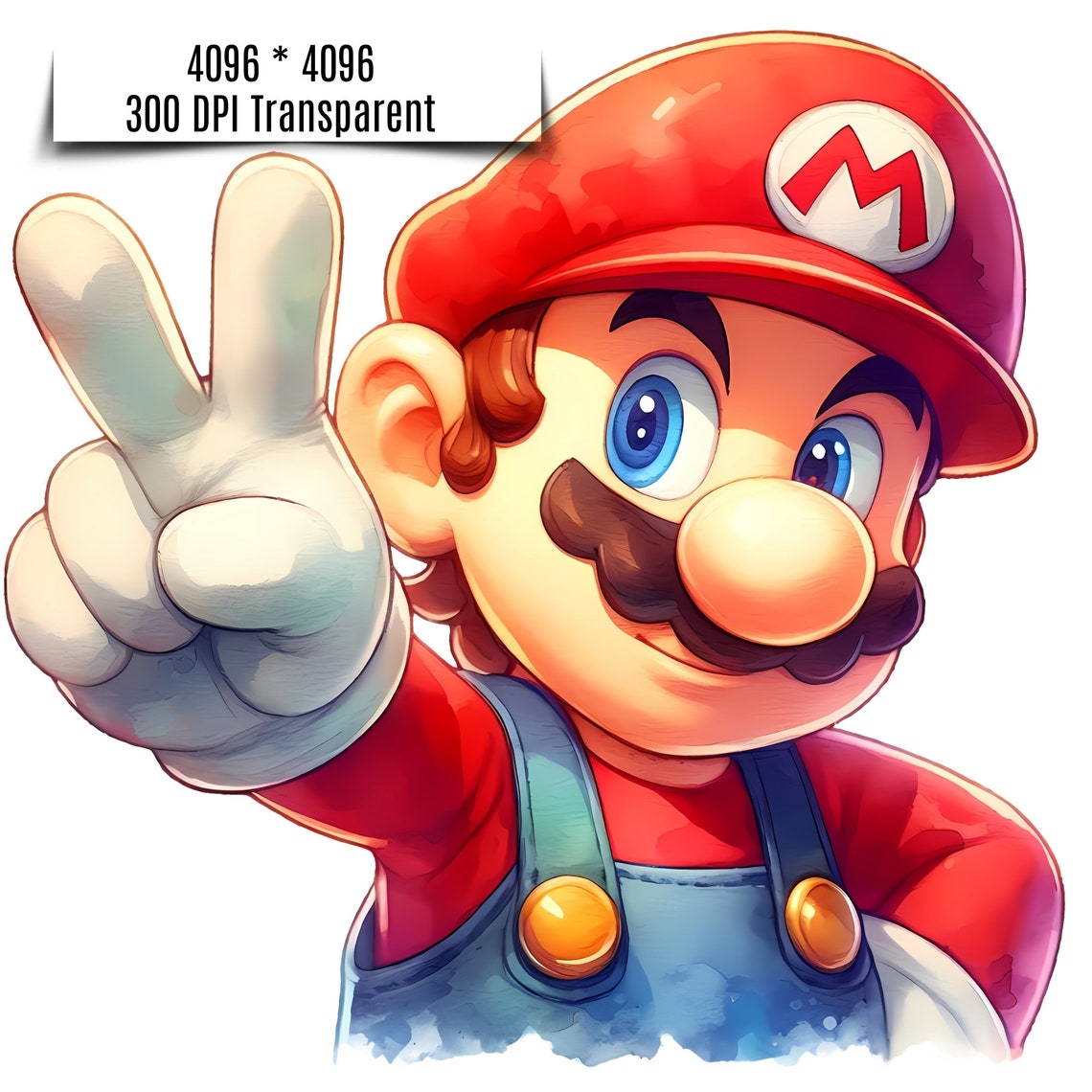 5 Super Mario Splash and Watercolor Png Sublimation Videogame Mario Png ...