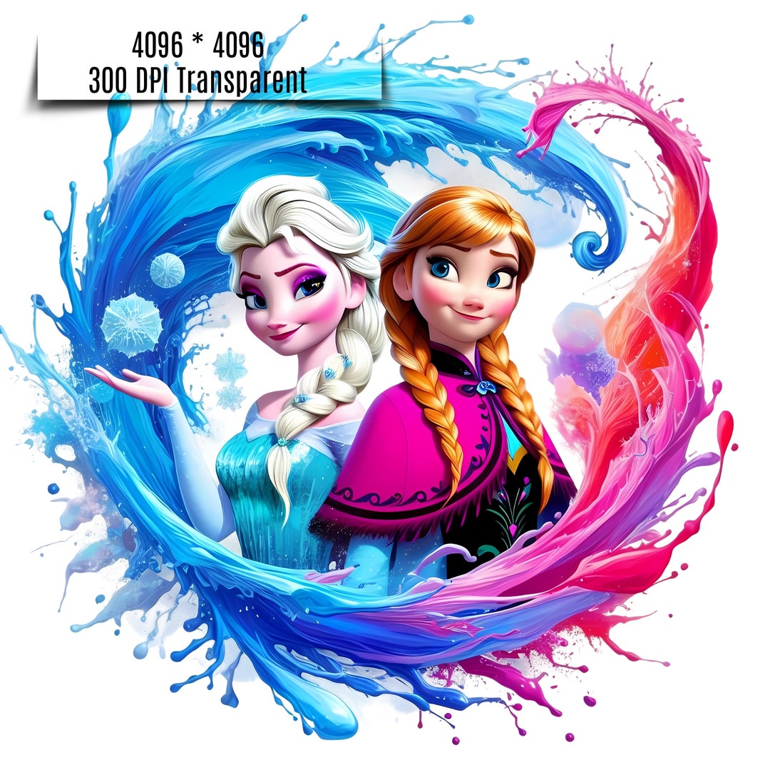 Frozen Princess Splash Watercolor PNG | Sublimation Design (digital ...