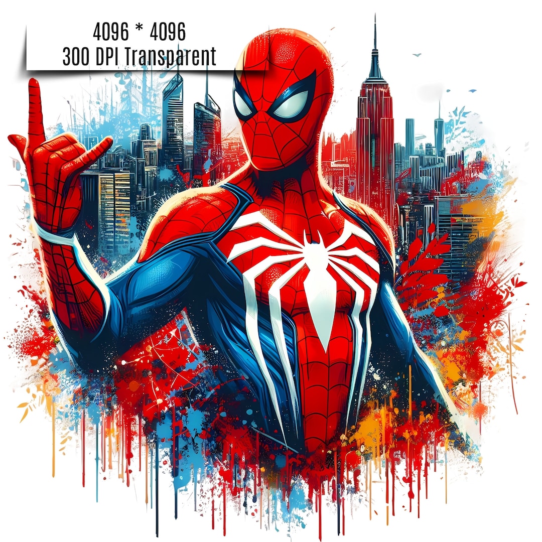 Spiderman Splash and Watercolor Png Sublimation | Superhero Movie Png ...