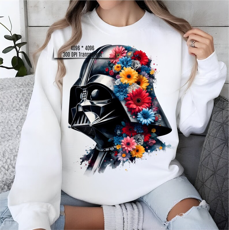 Floral Darth Vader Watercolor PNG | Star Wars Design (digital Download ...