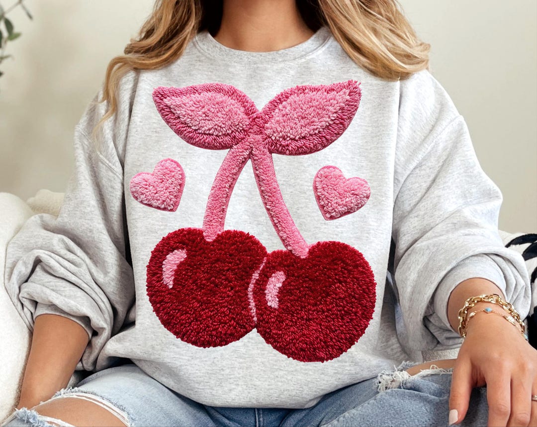 Cherry Heart Png, Fuzzy Cherry Png, Valentines Cherry Png, Pink Cherry ...